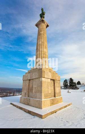 Monument Victor at medieval fortress Kalemegdan. Spomenik Pobednik ...