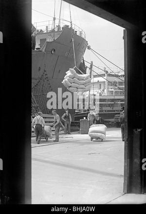1950s 1960s CARGO BEING LOADED UNLOADED FREIGHTER SHIP NORTH RIVER PIER ...