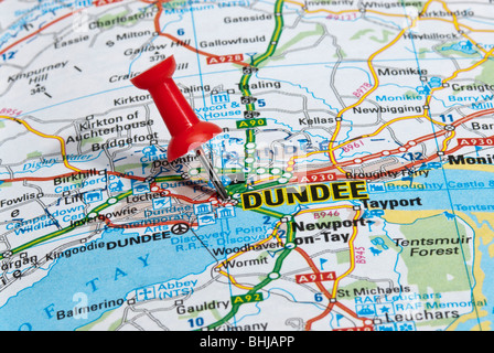 Road Map of Dundee, Scotland Stock Photo - Alamy