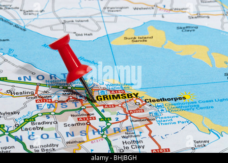 Road Map of Grimsby, England Stock Photo - Alamy