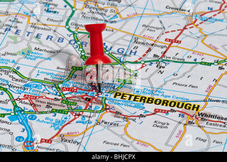 Road Map of Peterborough, England Stock Photo - Alamy