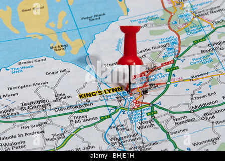 Road Map of King's Lynn,England Stock Photo - Alamy