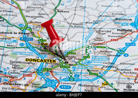Road Map of Doncaster, England Stock Photo - Alamy