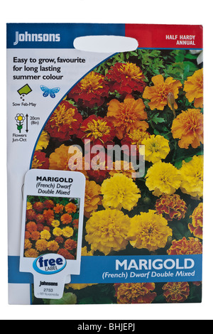 Label for marigold product Stock Photo - Alamy