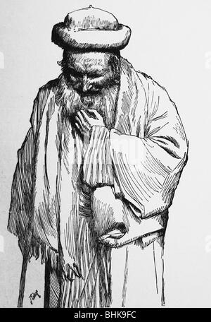 people, men, typical Jew from Jerusalem, circa 30 AD, portrait, drawing ...