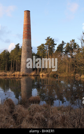 The historic Smitham Chimney at East Harptree Woods in the Mendip Hills ...