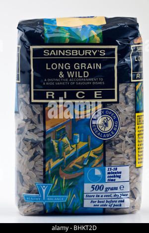500 gram bag of Sainsbury's Long Grain Wild Rice Stock Photo - Alamy