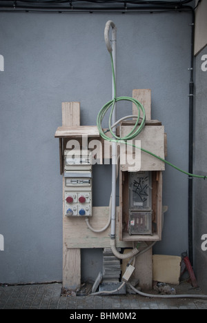 A temporary electrical power supply to a building site Stock Photo ...