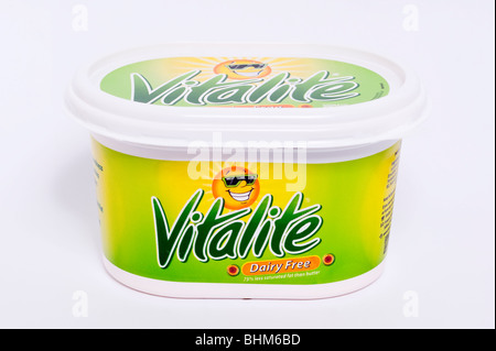 A tub of Vitalite sunflower spread margarine suitable for vegans,dairy ...