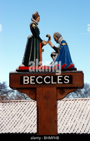The town sign of Beccles , Suffolk , England , Britain , Uk Stock Photo ...