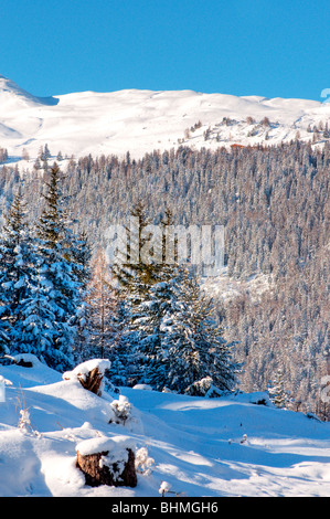 Snow covered austrian mountains Stock Photo - Alamy