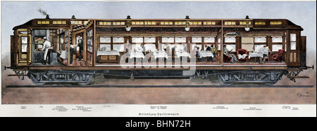 transport/ transportation, railway, Orient Express, drawing, 1883 ...