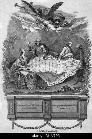 THE PARTITION OF POLAND. To Prussia Russia & Austria in 1772 1793 1795 ...