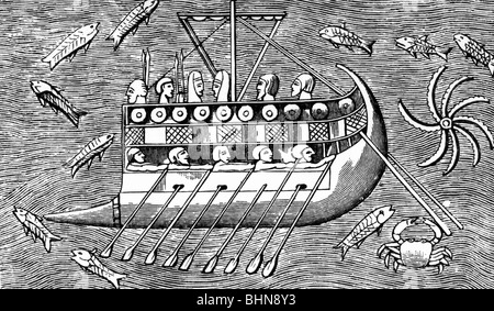 transport / transportation, ancient world, Phoenician merchant ship ...