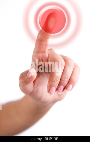Red push button Stock Photo - Alamy