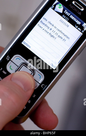 sms checkin confirmation text message Stock Photo - Alamy
