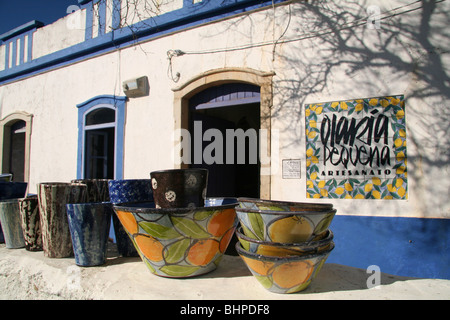 Portugal Algarve Olaria Porches Pottery blue bird hand painted vase or ...