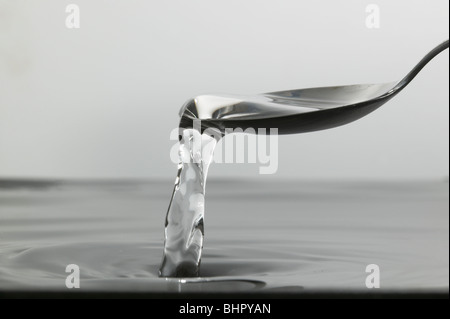 Water dripping into full bowl Stock Photo - Alamy