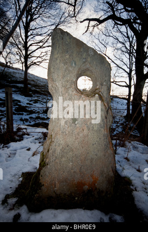 Llech Gronw, a stone claimed to be linked to The Mabinogion Stock Photo ...