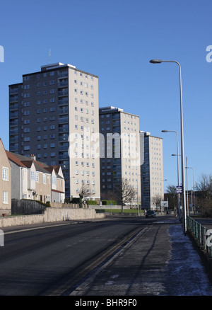 Tower blocks Kirkcaldy Fife Scotland January 2010 Stock Photo - Alamy