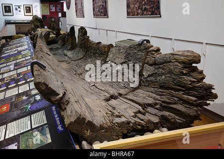 A prehistoric wooden boat known as 'The Hanson Log Boat' in Derby ...