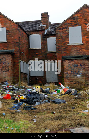 Pleasley Mansfield Nottinghamshire England.Run Down Council Estate ...