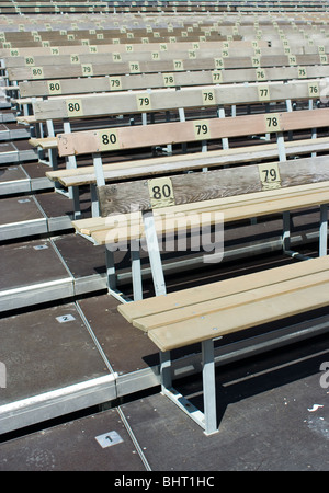 Outdoor wooden benches . Seats of outdoor concert place . Open Air ...