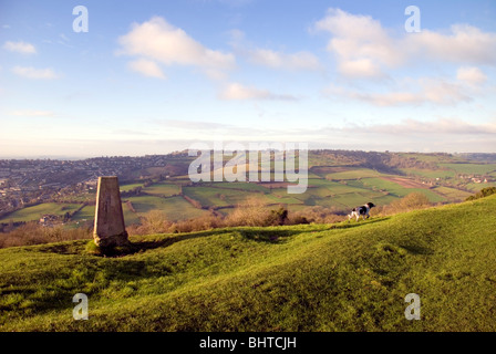 Trig point on Little Solsbury Hill, Batheaston, Bath, Somerset, England ...