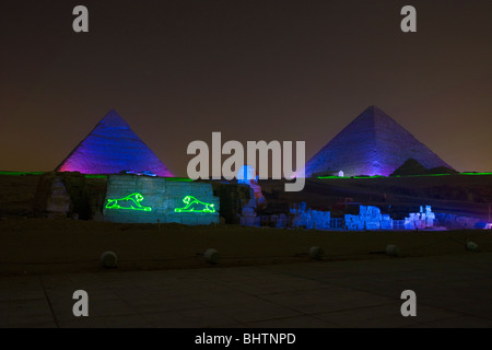 Light show in the pyramids of Gizeh, Egypt, Cairo Stock Photo - Alamy