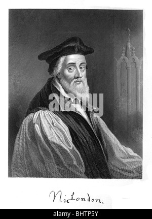 Engraving of Nicholas Ridley, bishop of the Church of England, 1500 ...