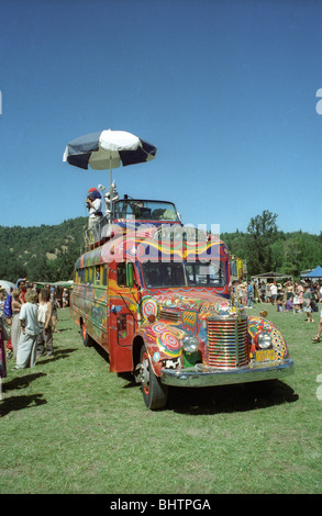 Ken Kesey's Merry Prankster bus Furthur parks. The Pignic at Wavy Gravy ...