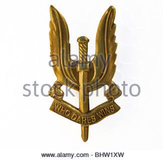 SAS Special Air Service motto Who Dares Wins shield April 1971 Stock ...