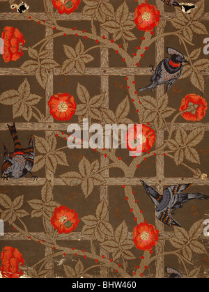 William Morris, wallpaper pattern, Trellis design, 1862, Arts and ...