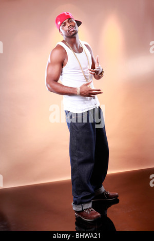 Rapper attitude rap singer hip Hop Dancer performing. Young man with ...