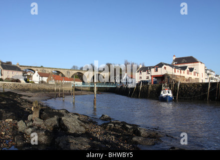 Viaduct and village of Lower Largo Fife Scotland September 2010 Stock ...