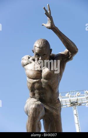 Commonwealth Games statue at Sportcity, Eastlands Manchester Stock ...