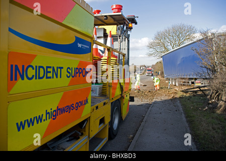 Highways incident support unit attends a Jackknifed lorry after being ...
