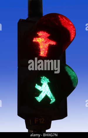 East German Ampelmaennchen, red traffic light for pedestrians to stop ...