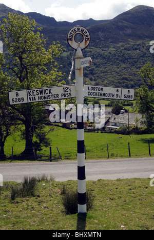 Old signs at Buttermere Stock Photo - Alamy