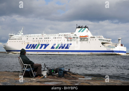 The passenger ferry Polonia, in the port of Ystad, from the shipping ...