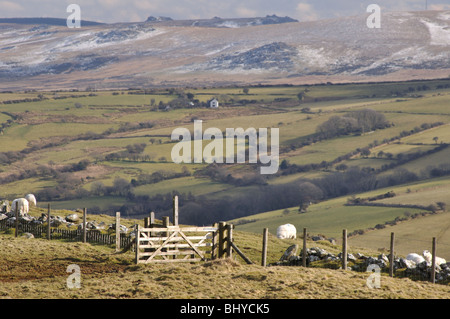 View from Carningli Mountain Preseli hills Pembrokeshire Wales Stock ...
