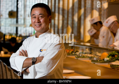 Chef and owner of 'Nobu' restaurants, Nobuyuki Matsuhisa, Tokyo, Japan ...