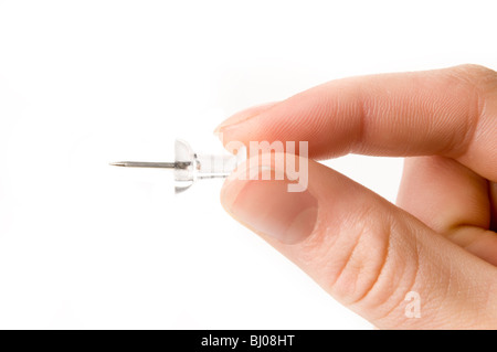 hand holding push pin Stock Photo - Alamy