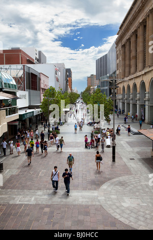 Hay Street Mall shopping precinct in the city centre of Perth, Western ...