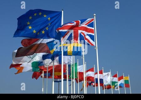 EU flag and memeber states flags, Strasbourg, France Stock Photo - Alamy