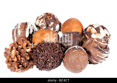chocolates on a white background Stock Photo - Alamy