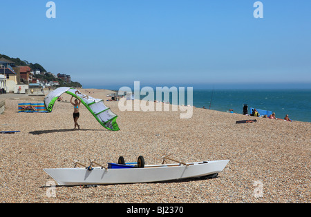 Shingle beach at Sandgate, Folkestone, Kent, England, United Kingdom ...