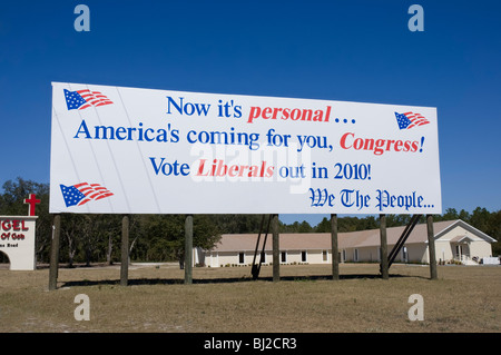 political billboard from the conservative right alongside interstate ...