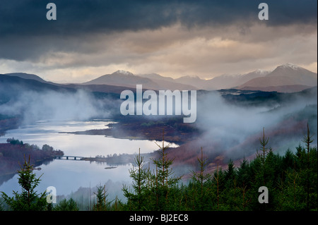 Loch Garry from the viewpoint on the A87 road, Invernesshire, Scotland ...