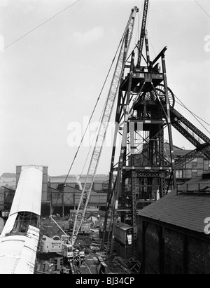 Hickleton Colliery, South Yorkshire England UK. Pit head winding gear ...